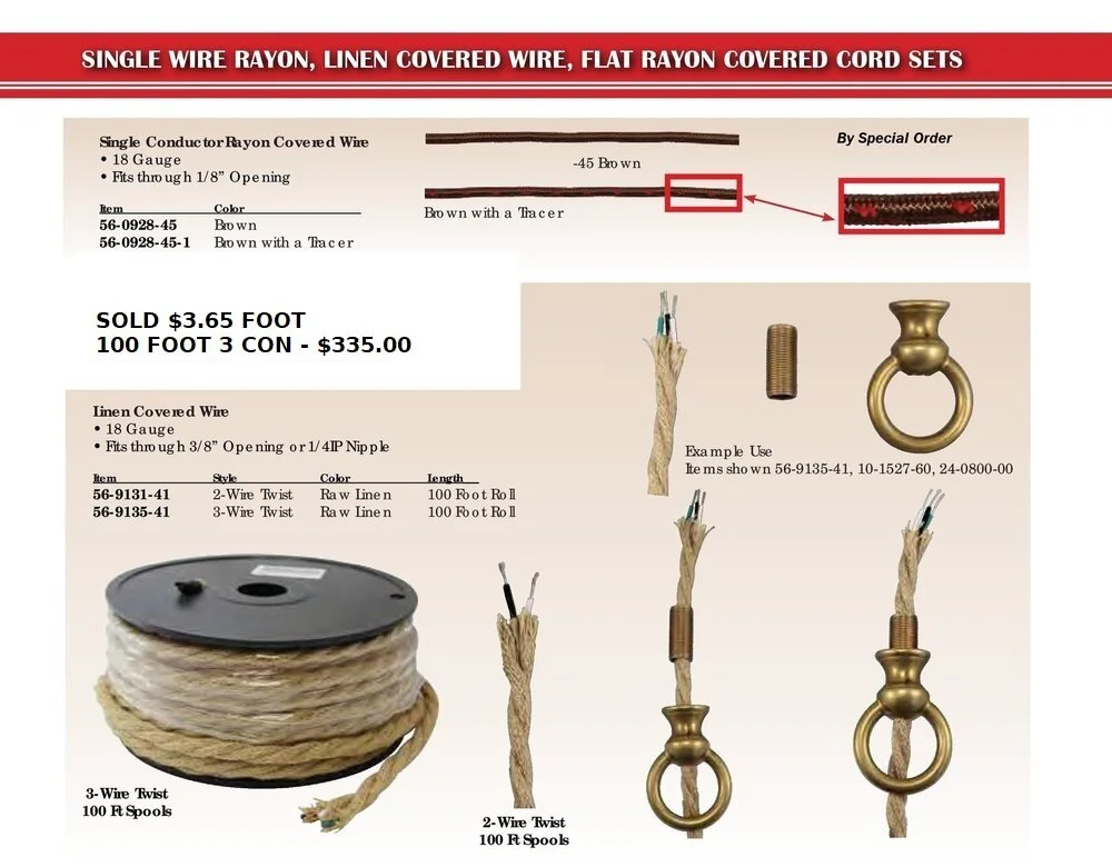 Fabric Cloth Lamp Wire - The Lighting Guy Ontario