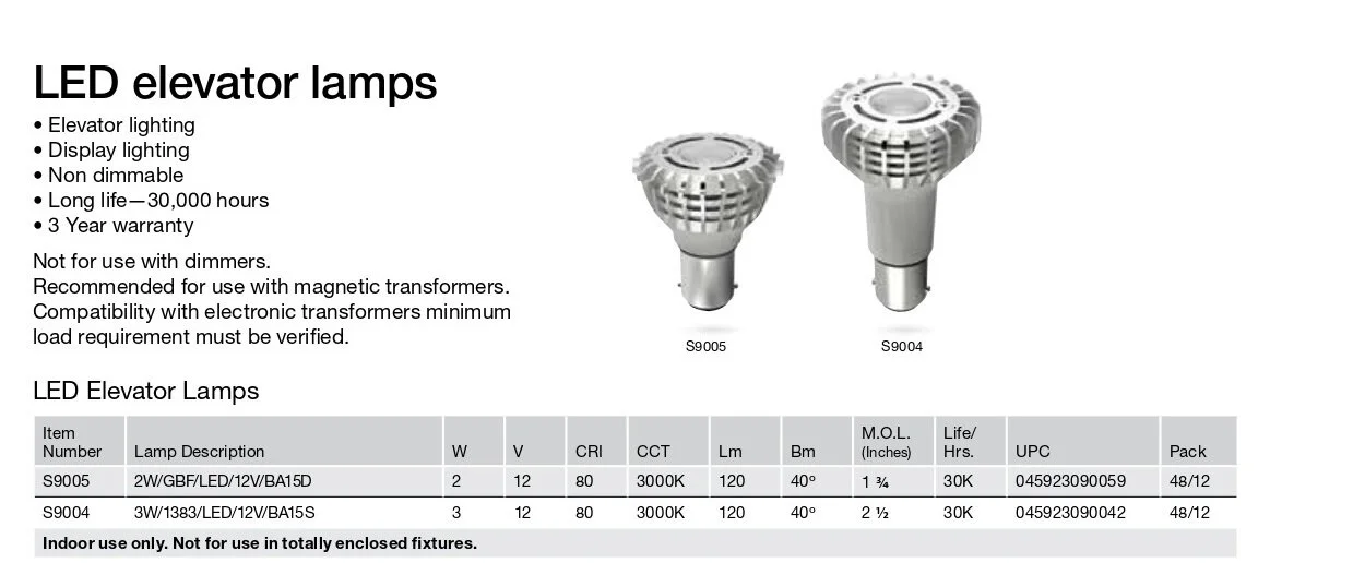 ELEVATOR LED BULBS - The Lighting Guy Ontario