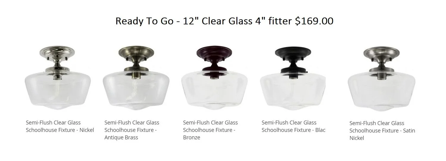 Schoolhouse Glass Shades with Fitter - The Lighting Guy Ontario