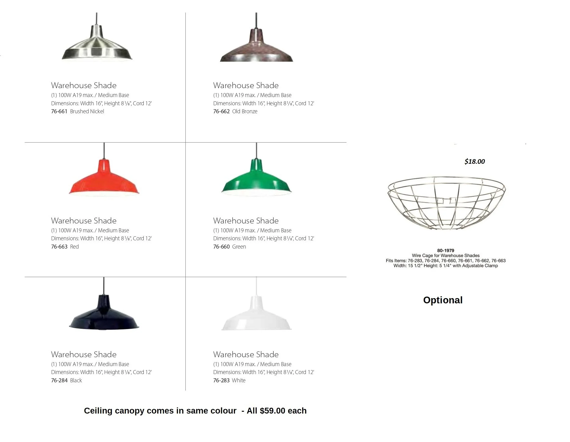 Industrial Style Metal Shades - The Lighting Guy Ontario