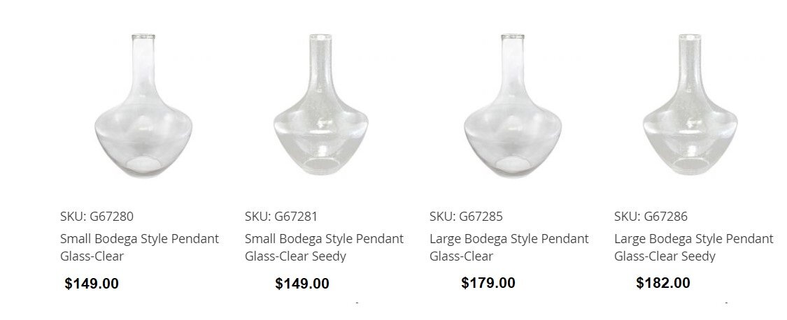 Classic Bodega Glass Pendants