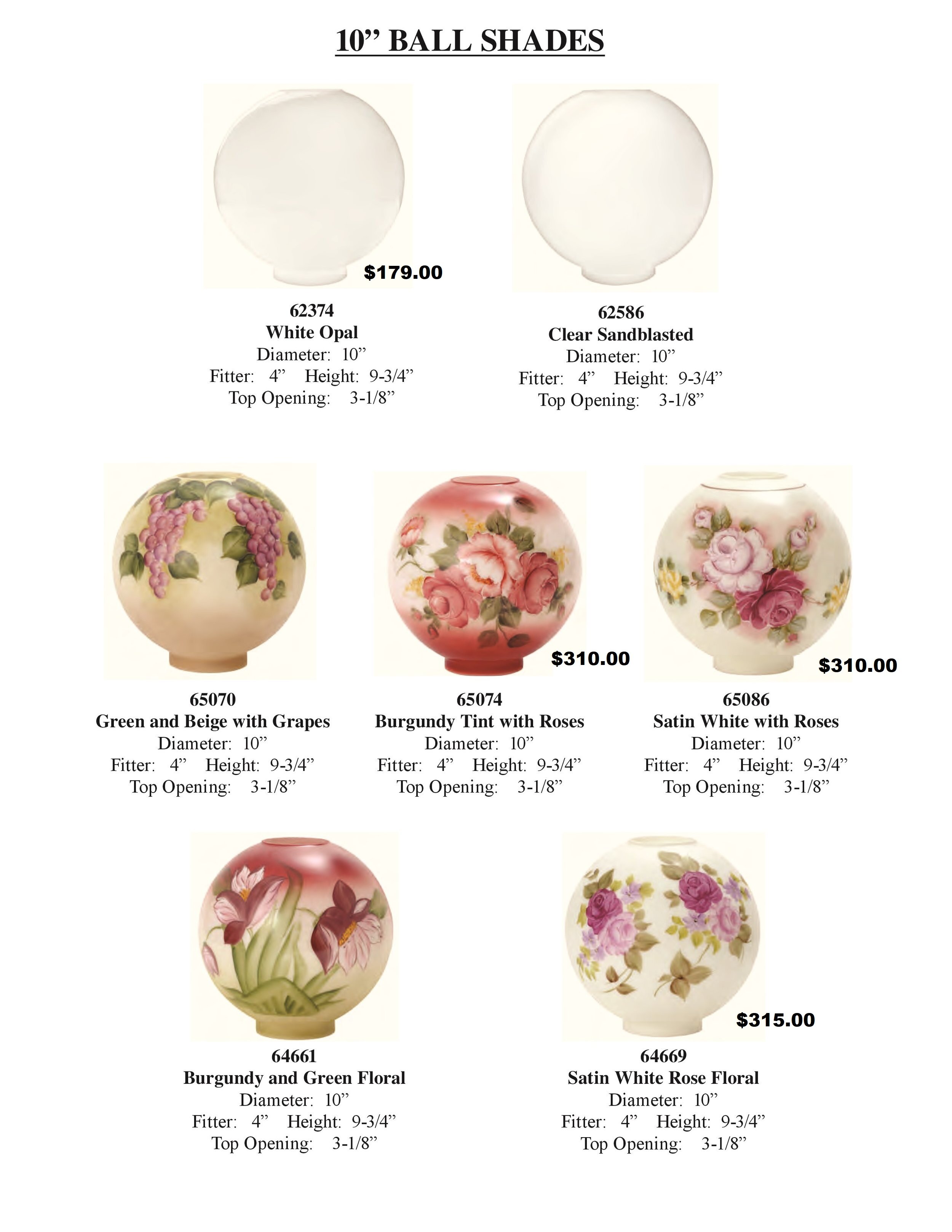 Hurricane Ball Glass Shades