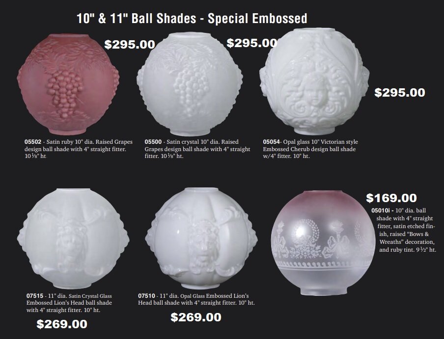 Hurricane Ball Glass Shades