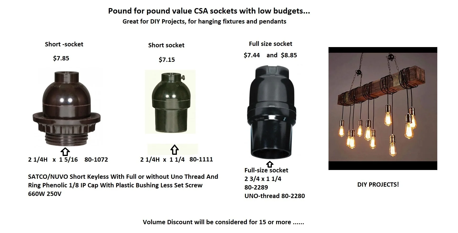 Die Cast Aluminum Lamp Sockets - The Lighting Guy Ontario