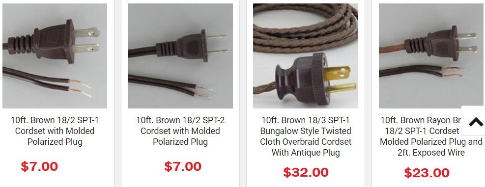 Fabric Power Cords with Molded Plugs - The Lighting Guy Ontario