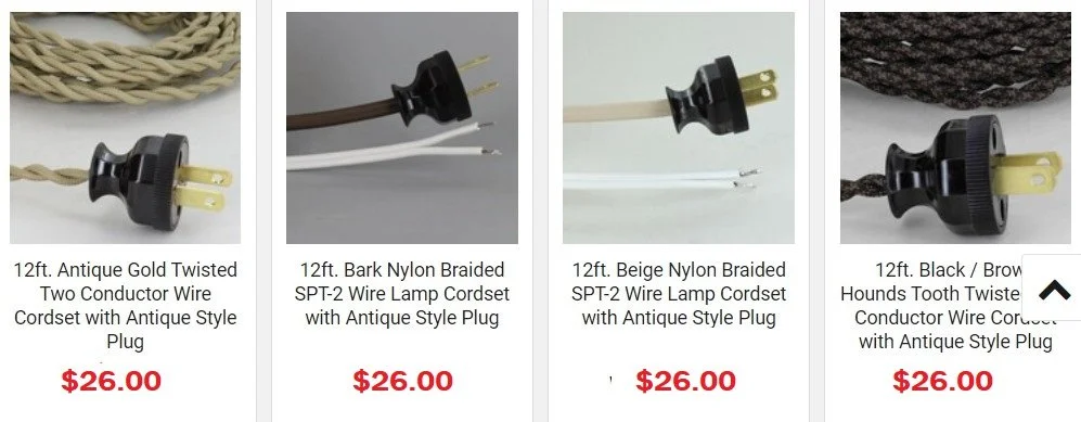 Fabric Power Cords with Molded Plugs - The Lighting Guy Ontario