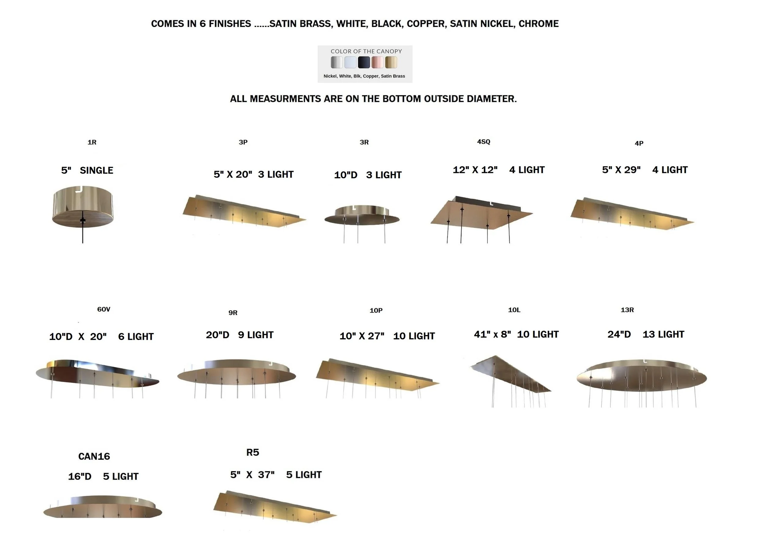 Multi - Port Ceiling Canopy - The Lighting Guy Ontario