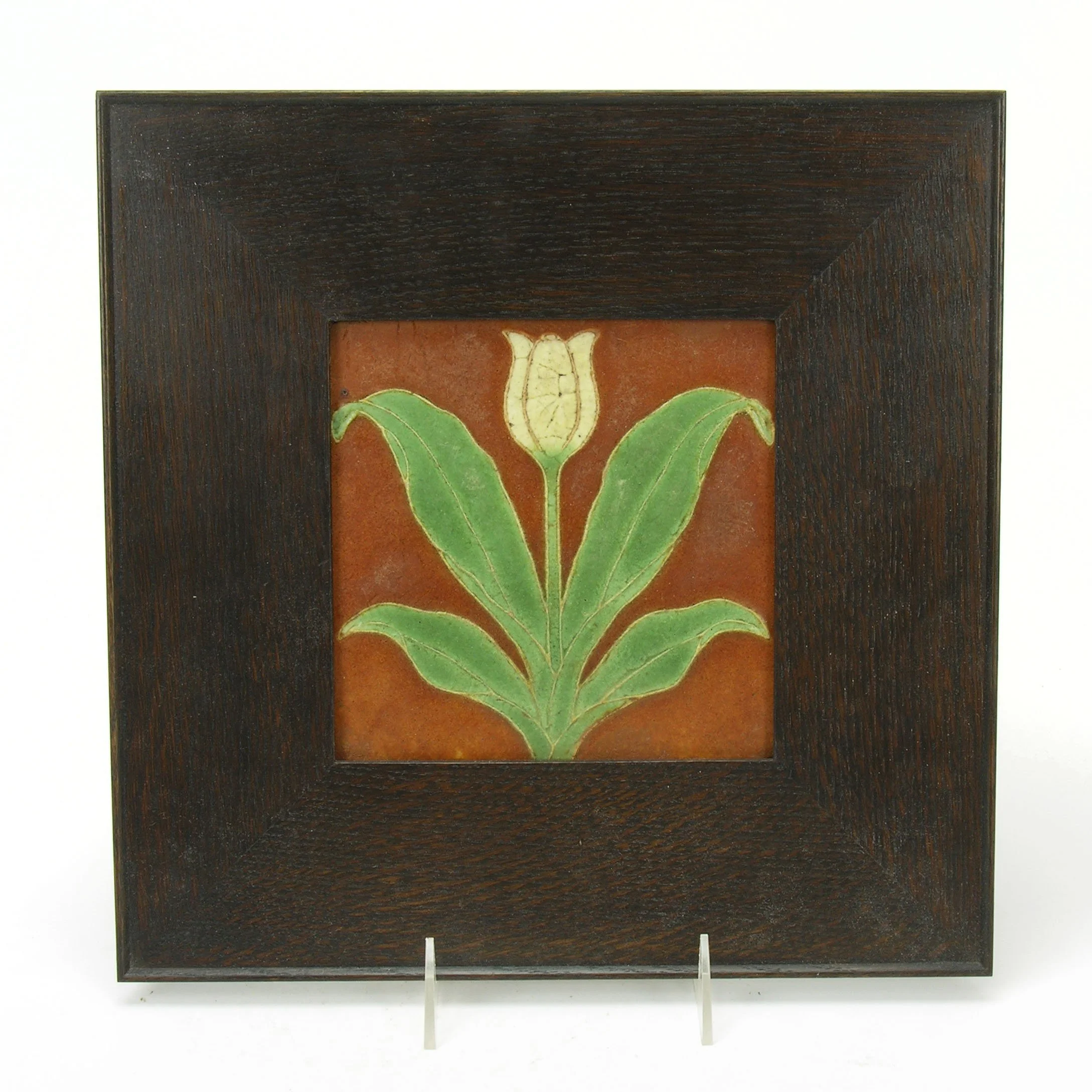 Grueby Pottery tulip tile — JMW Gallery