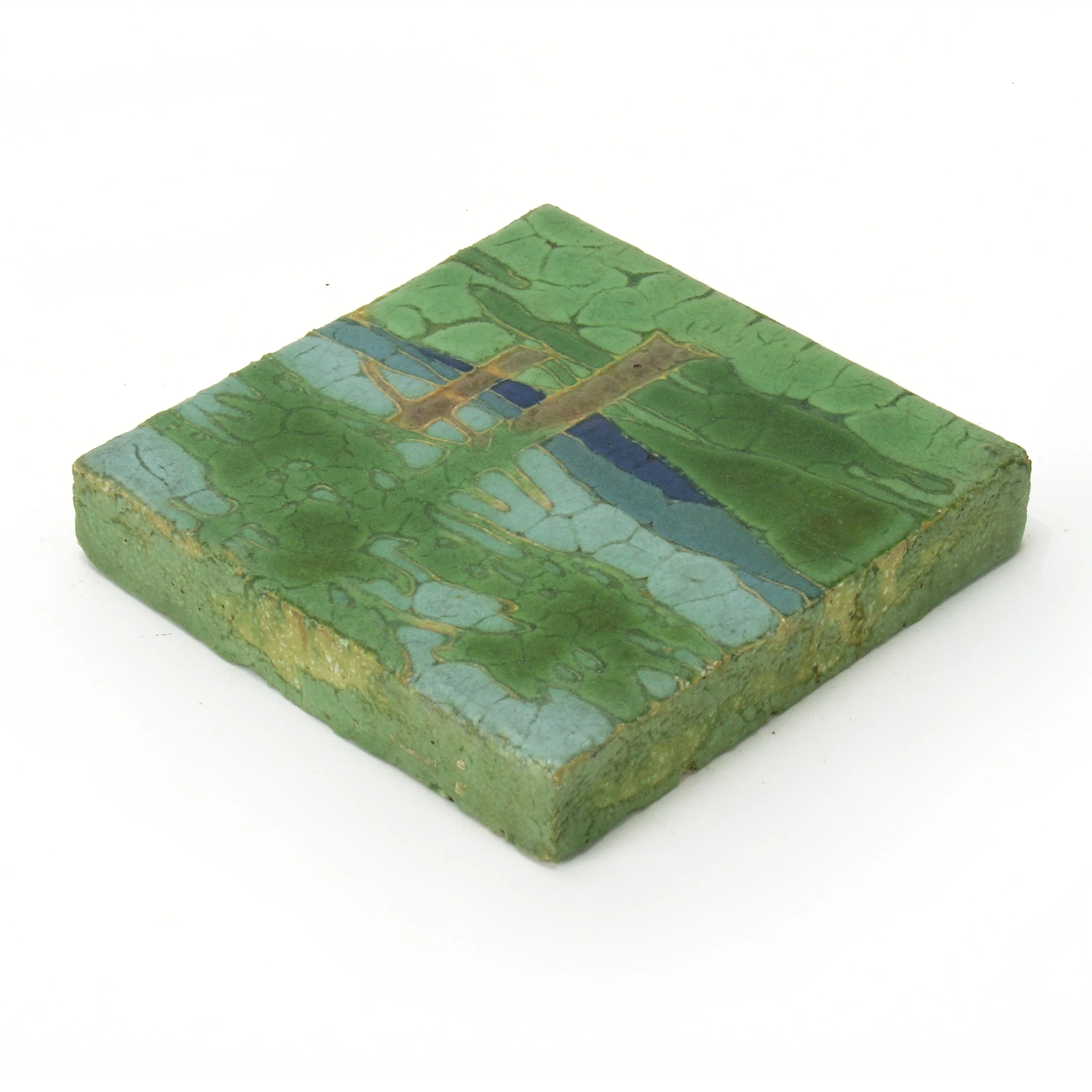 Grueby Pottery & Tile pine tree tile — JMW Gallery