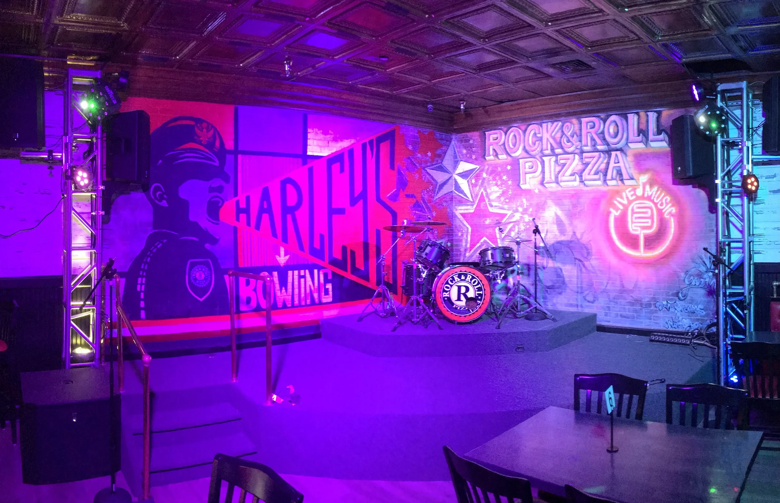 Rock N Roll Pizza Bar, Live Music & More — harley's Bowl