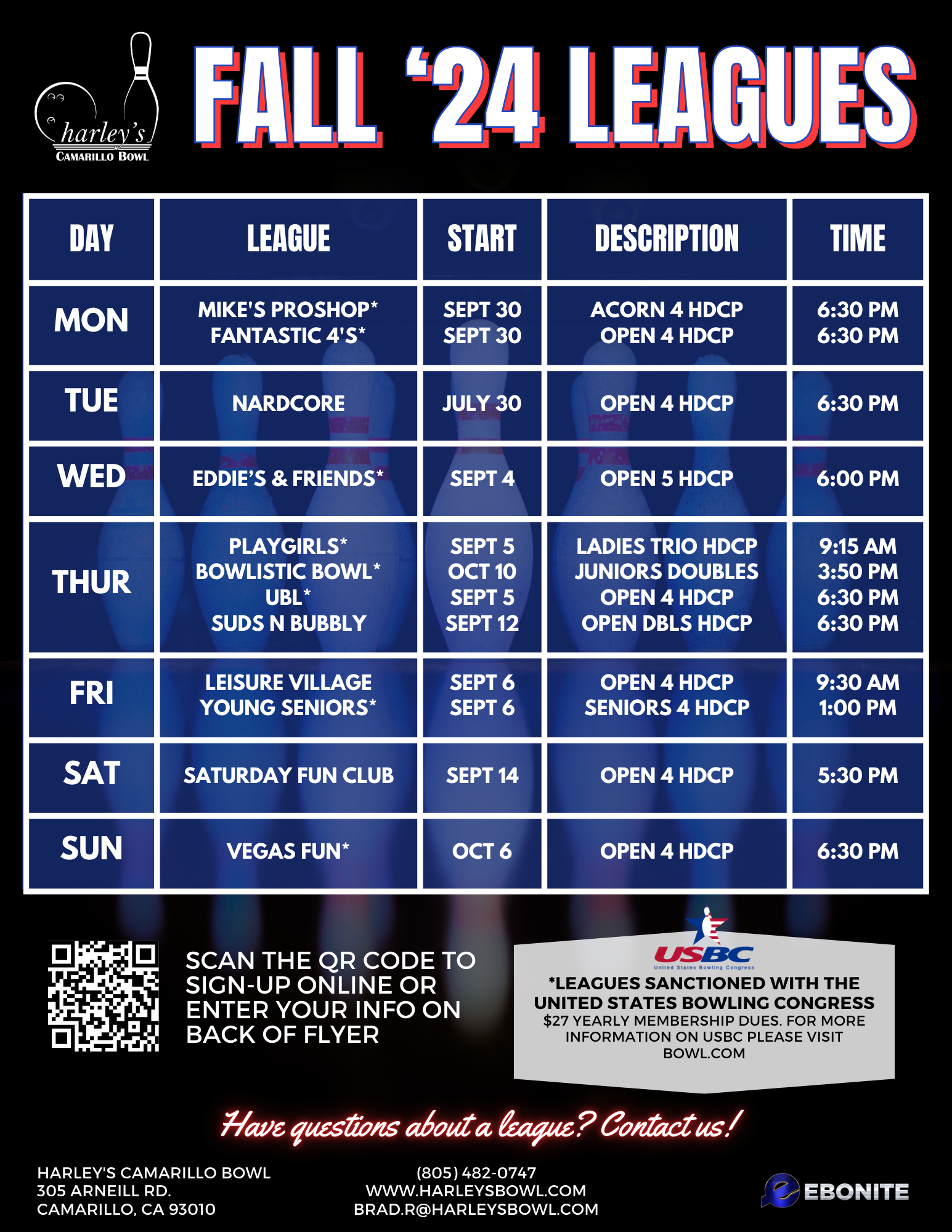 Bowling Leagues — harley's Bowl