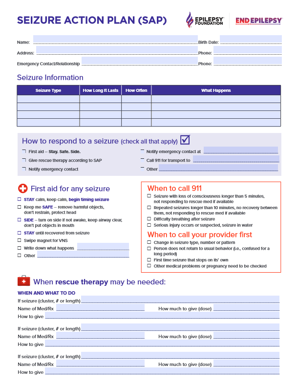 Seizure First Aid and Action Plans — THE EPILEPSY FOUNDATION OF VIRGINIA