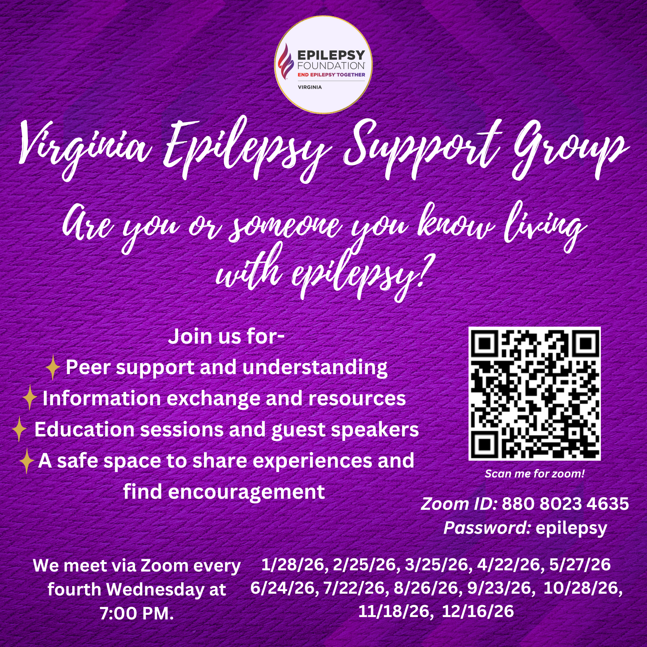 Support Groups — THE EPILEPSY FOUNDATION OF VIRGINIA