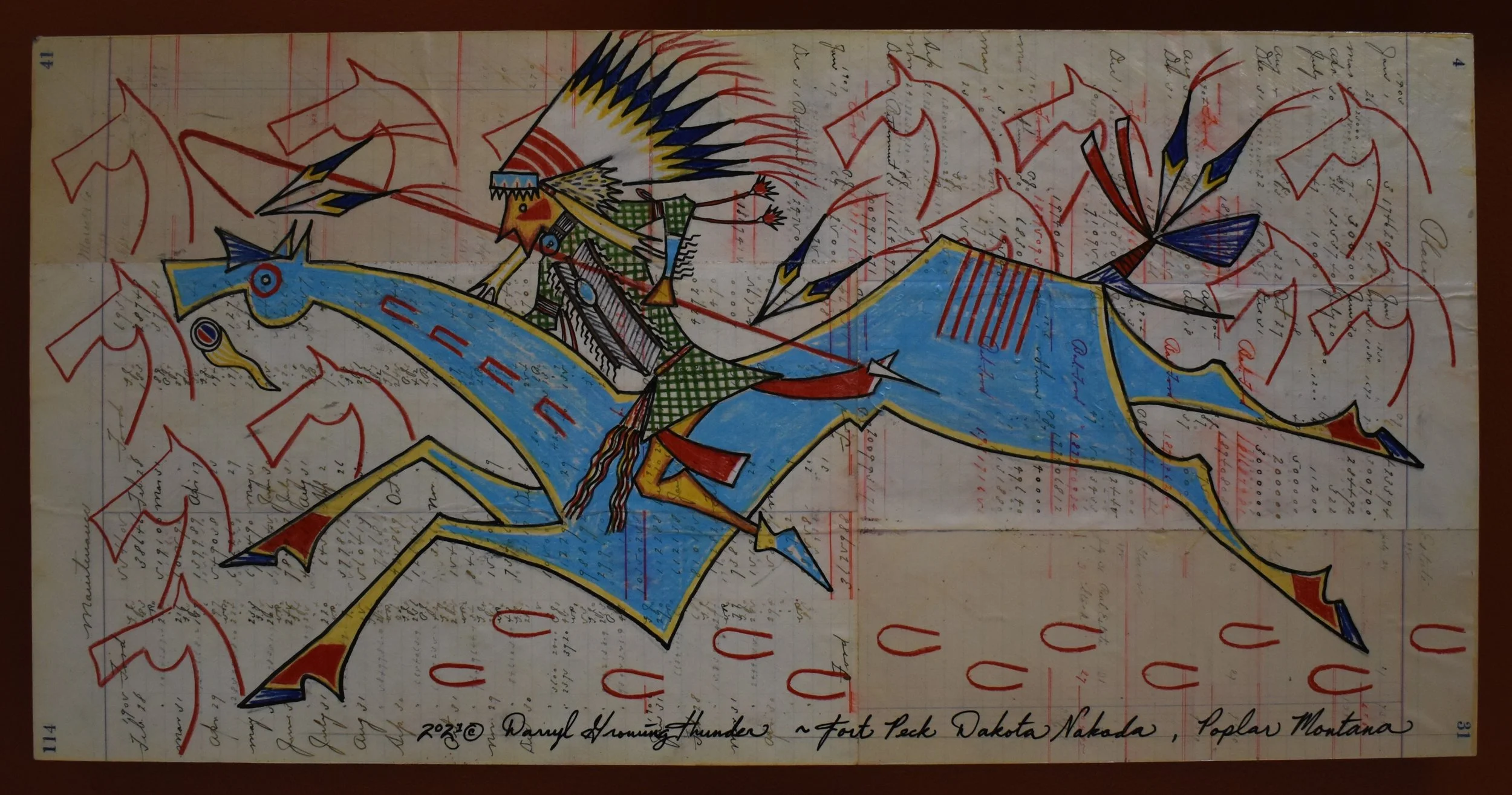Ledger Art by Darryl GrowingThunder — The Yellowstone County Museum
