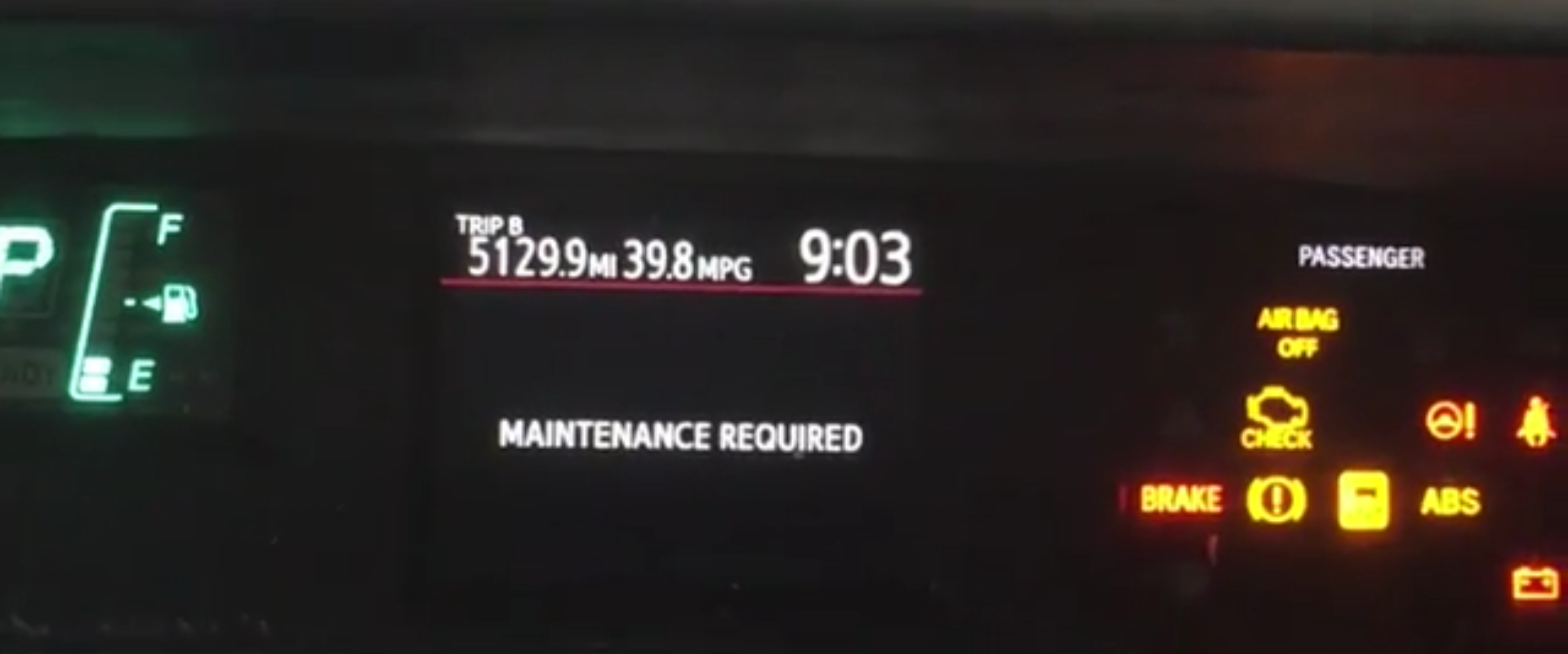 2014 prius oil reset store