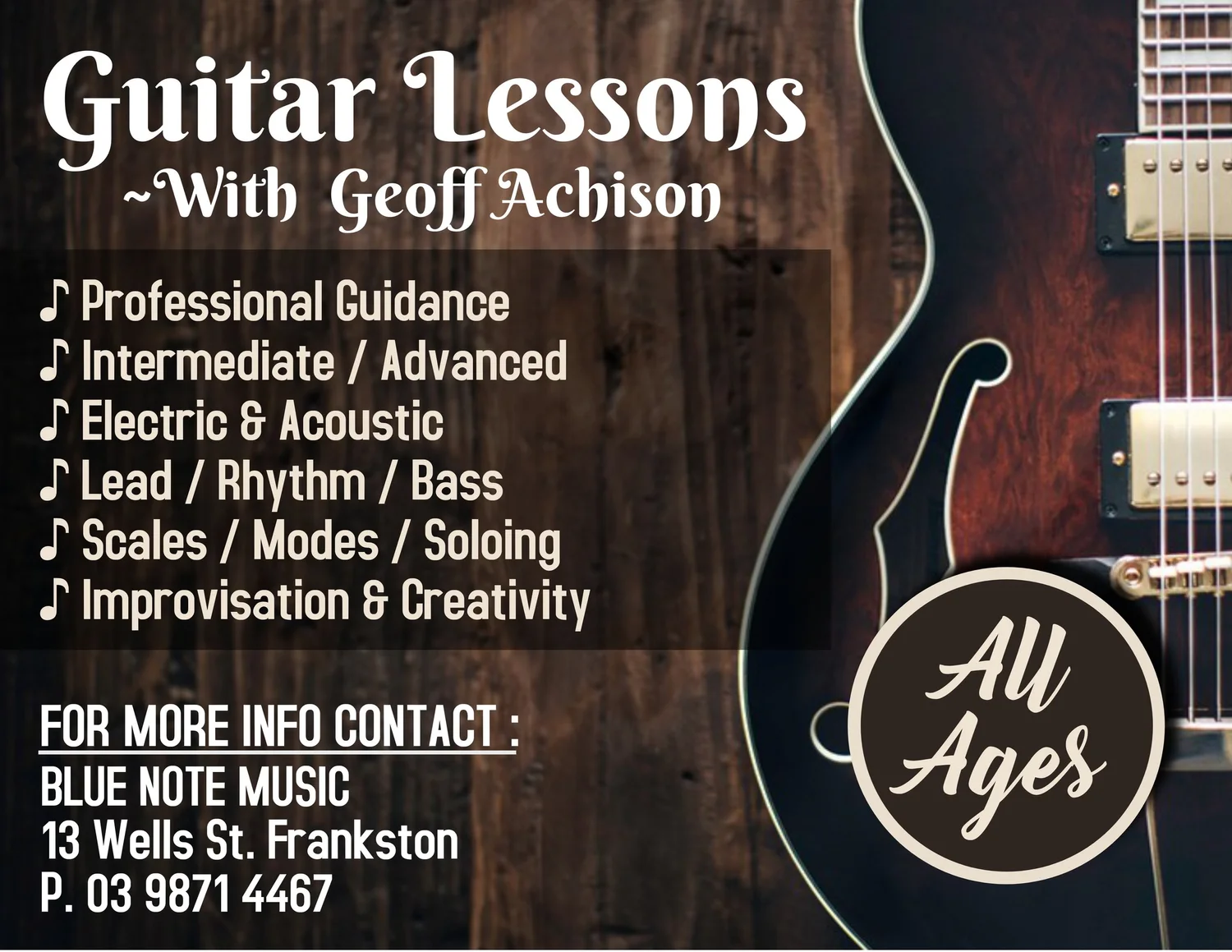 Guitar lessons — Geoff Achison
