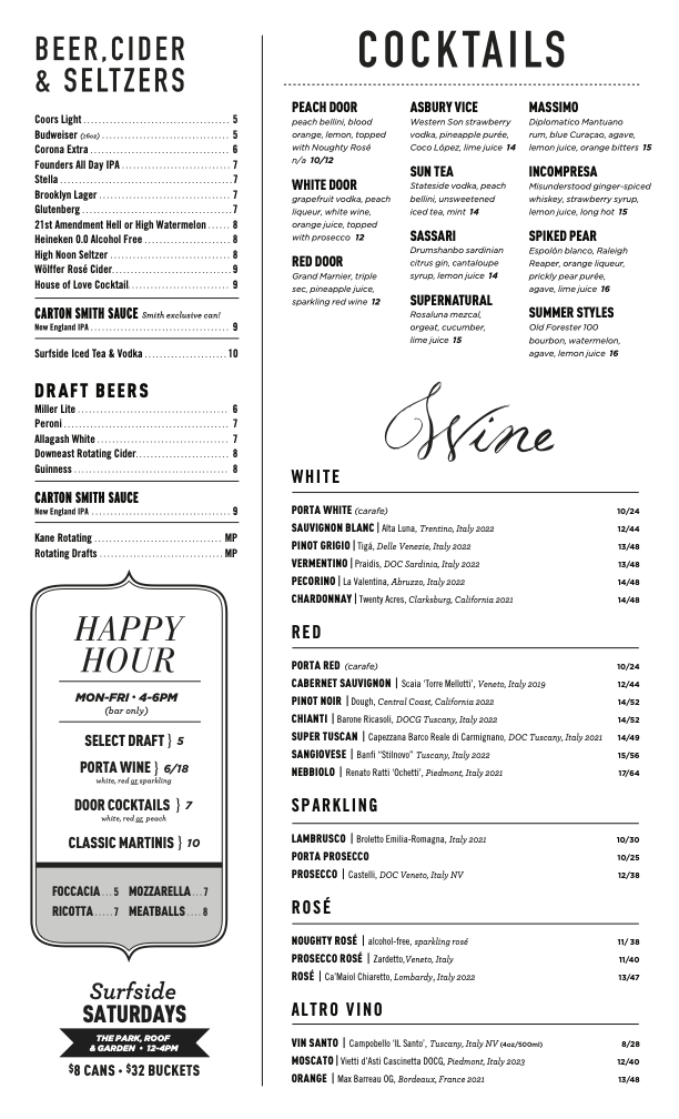 Porta | Menus