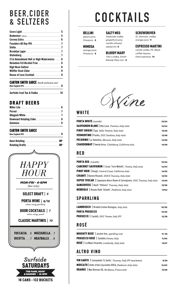 Porta | Menus