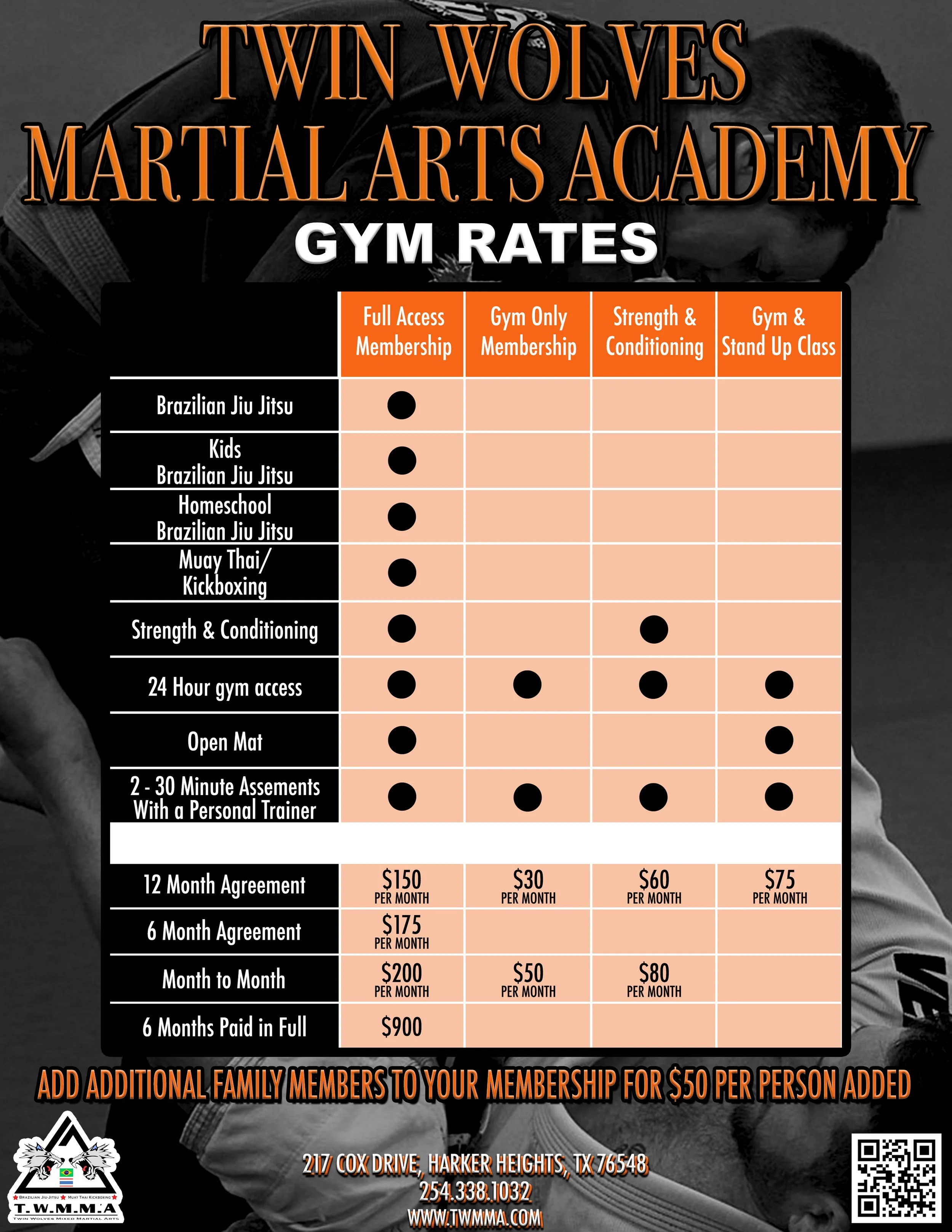 PRICING — Twin Wolves MMA
