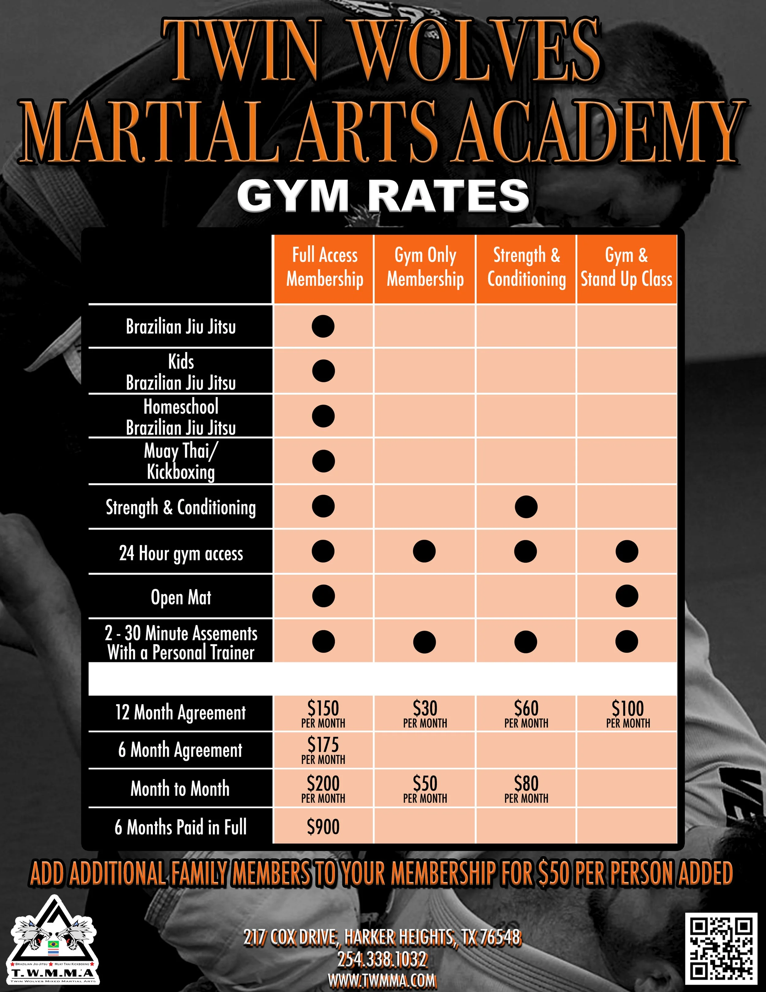 PRICING — Twin Wolves MMA