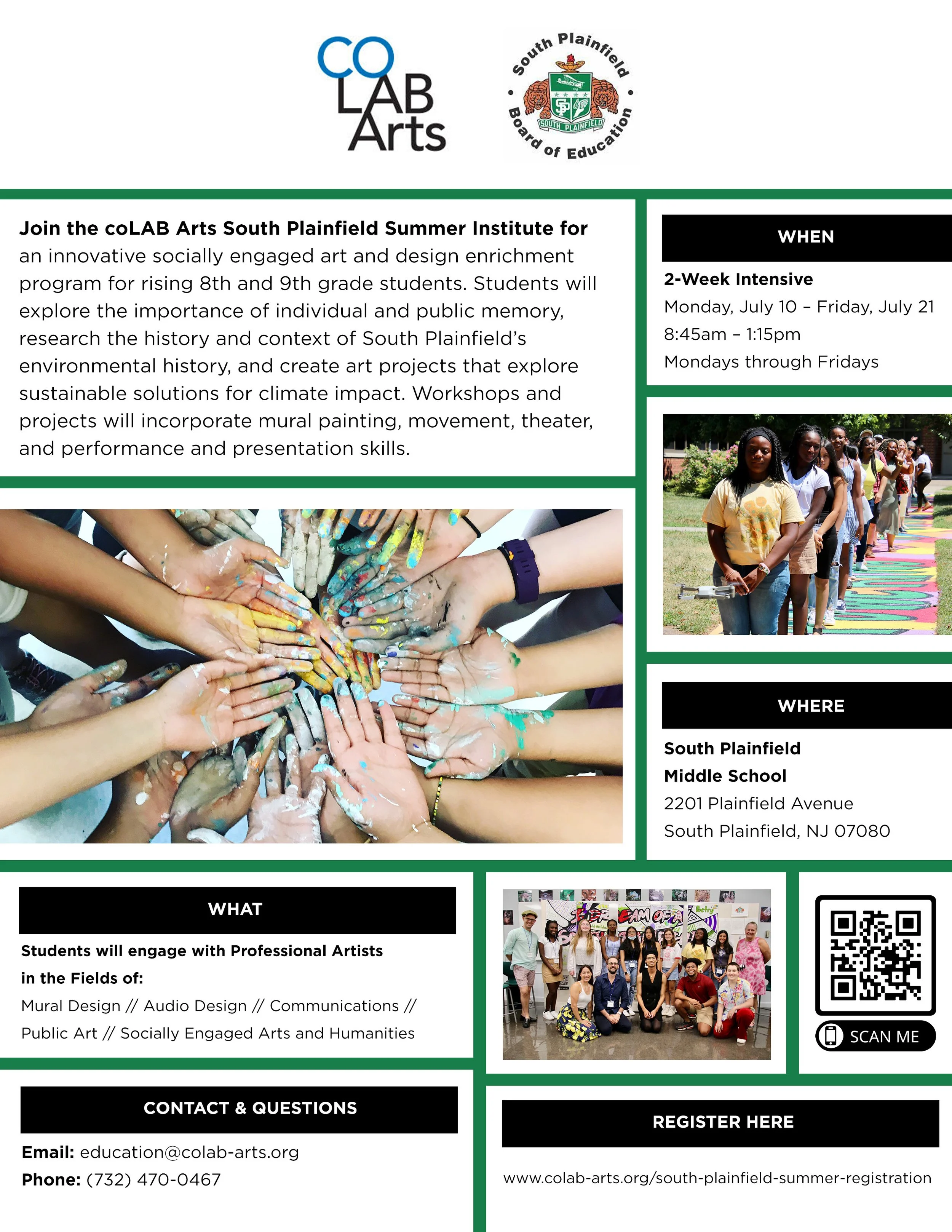 South Plainfield Summer Registration — coLAB Arts