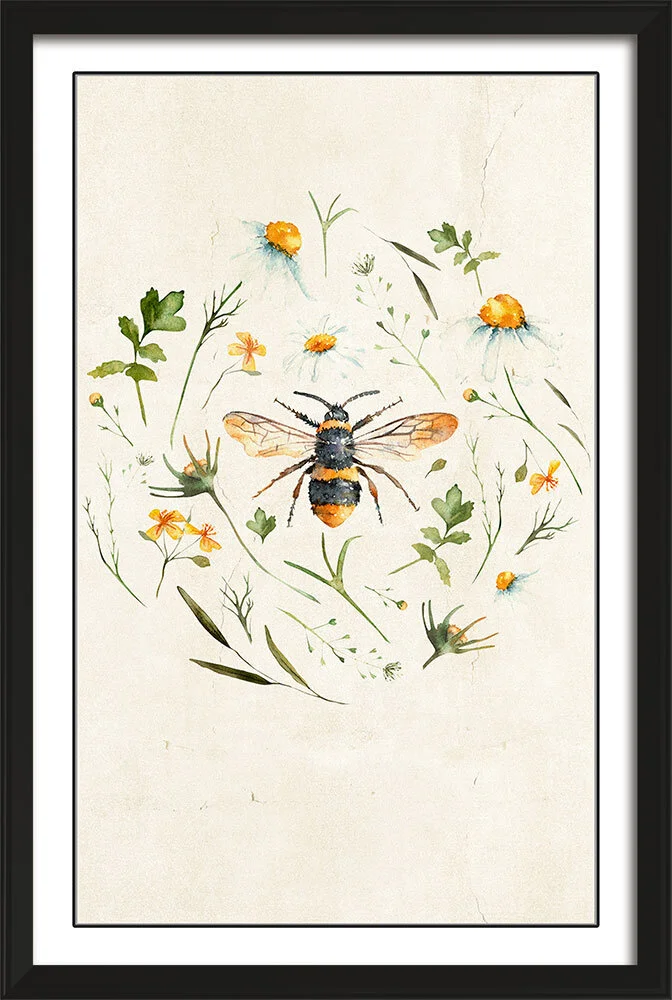 Beehive and Bee Honeybee Honey Queen Bee Home Decor Canvas Wall Art ...