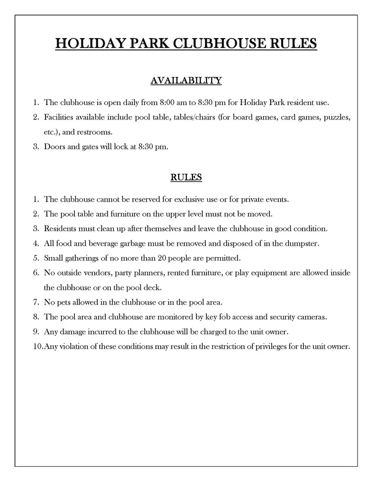 Holiday Park Condominium Association