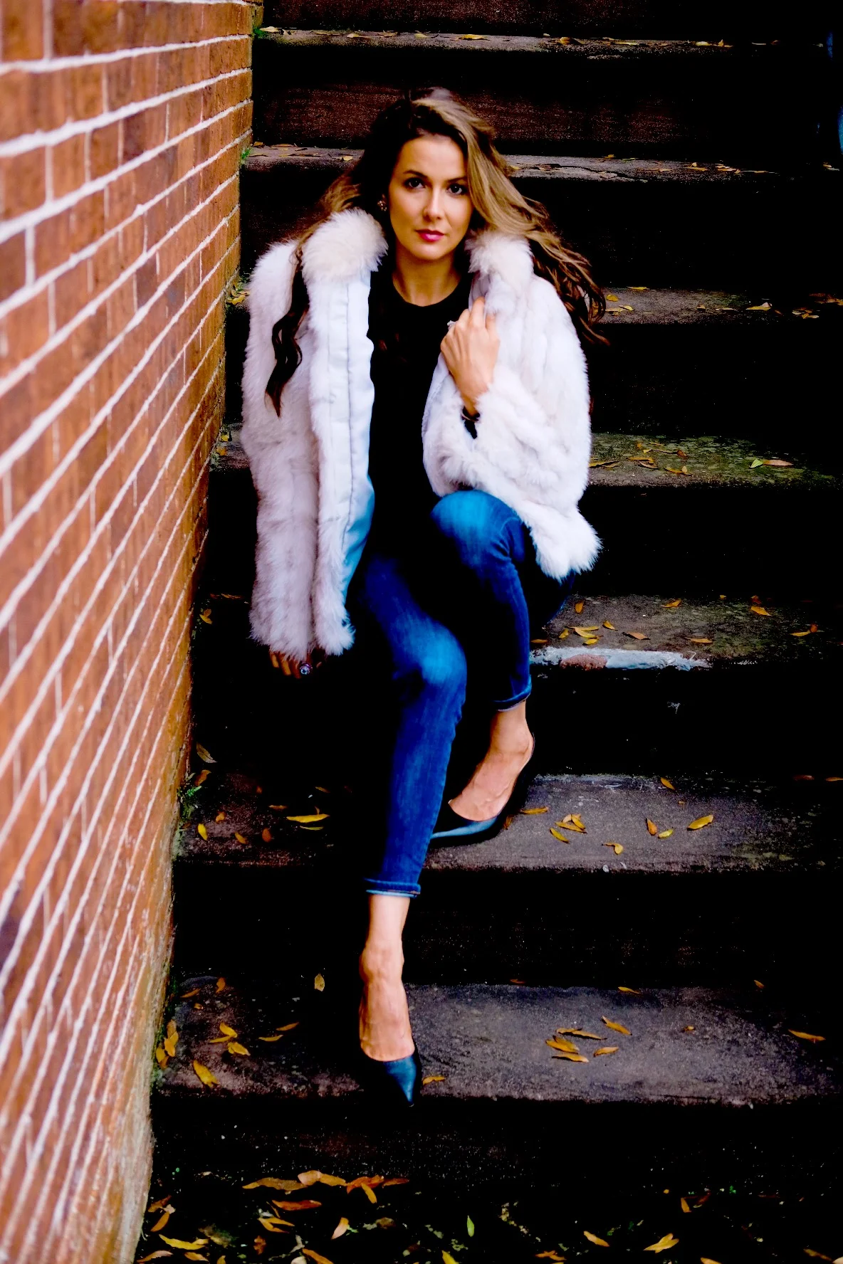 Blustery Day in Faux Fox Fur Coat and Vintage Savannah Cocktail Ring ...