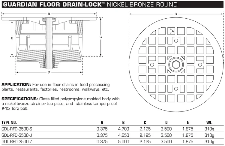 Guardian Drain Lock Round Floor Drain lock — ATS Supply Online Store