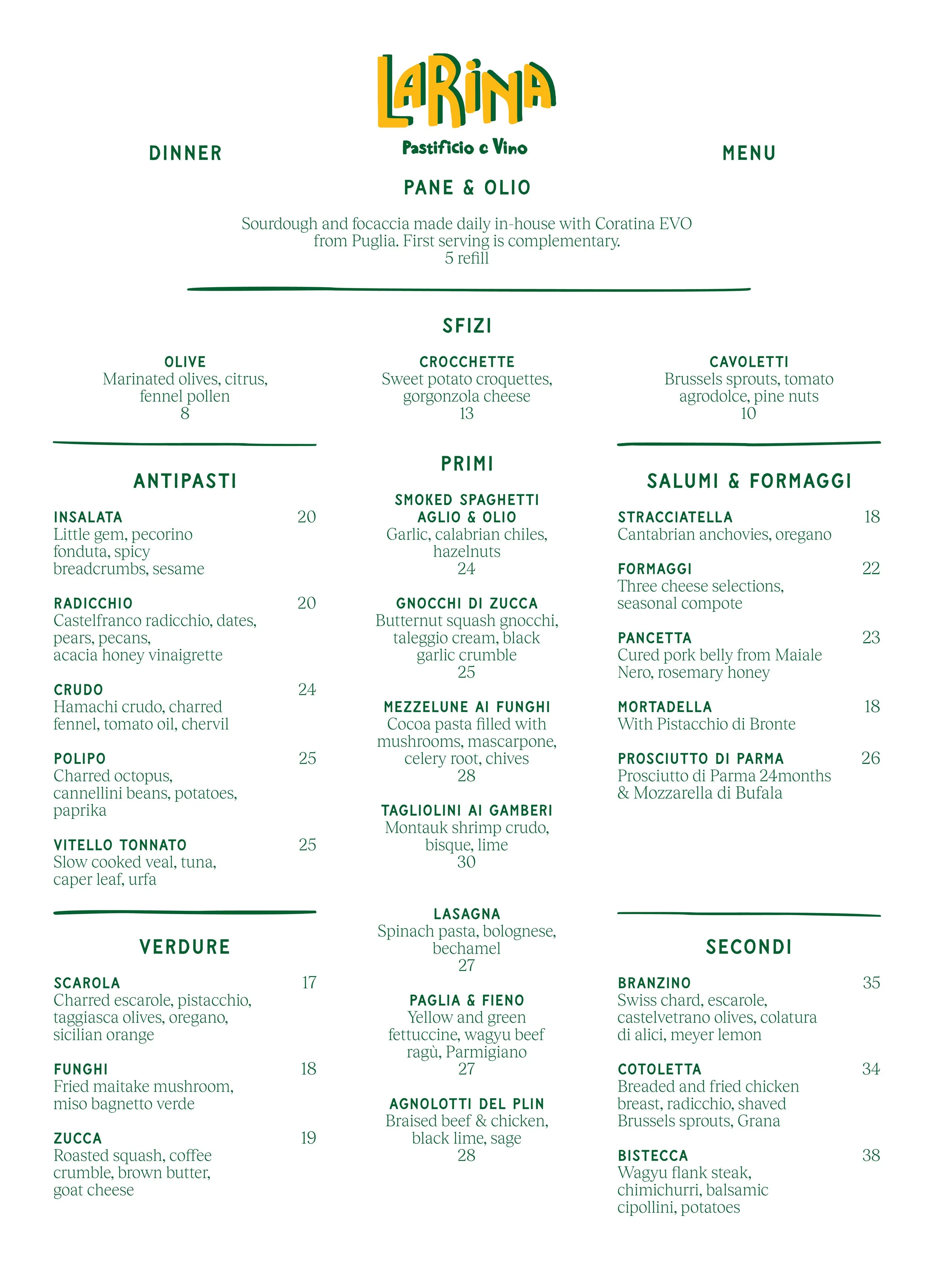 Dinner — LaRina