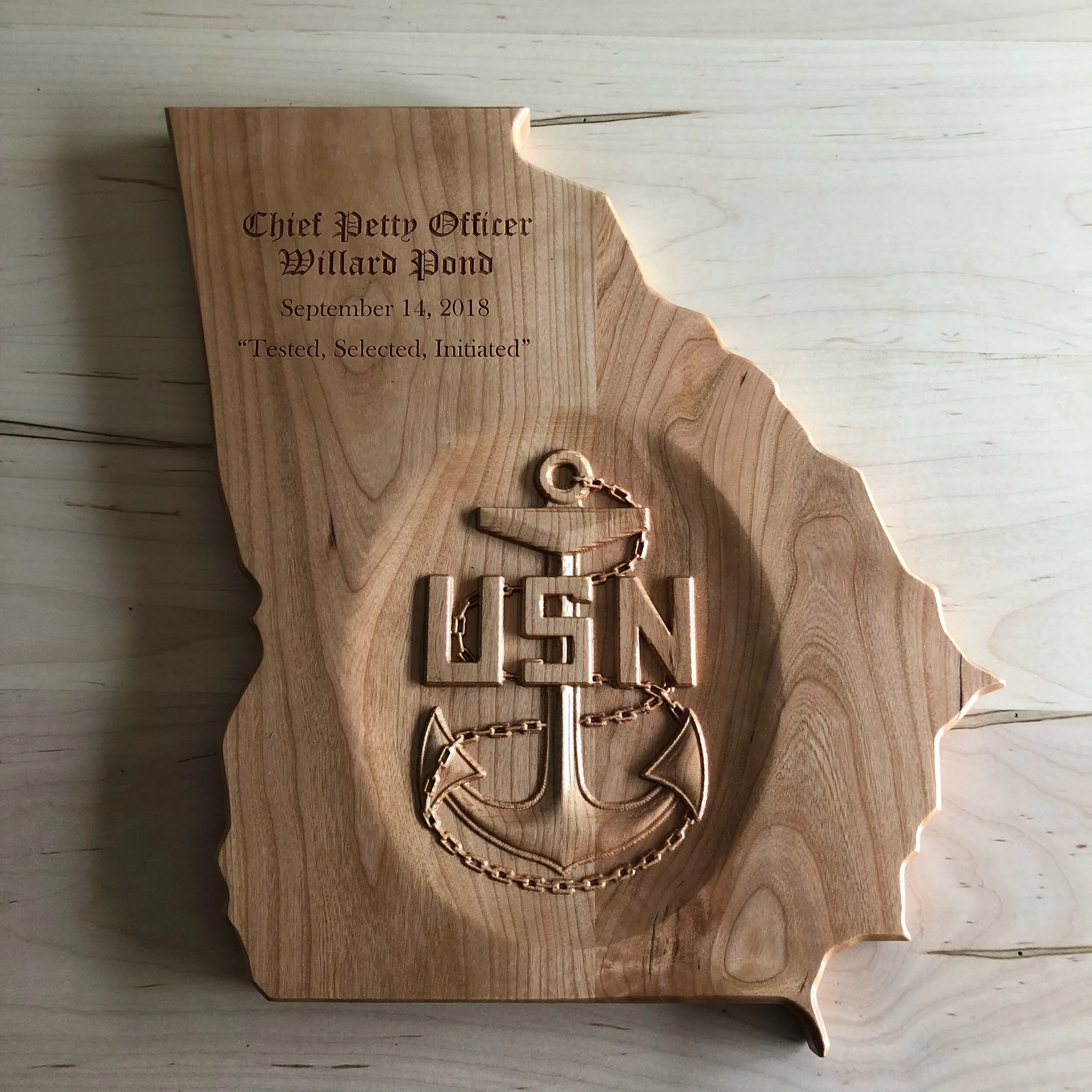 State Shaped Plaque — Knot Your Average Grain