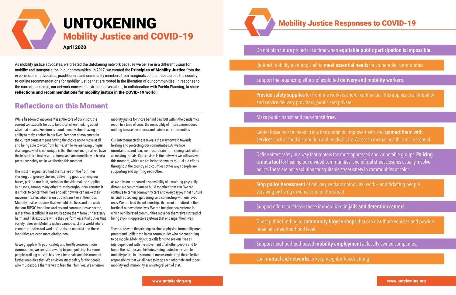 Mobility Justice and COVID-19 — The Untokening