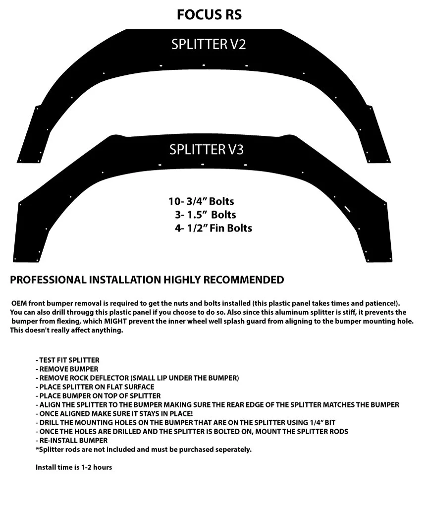 FRONT SPLITTER GUIDES | Enhance Your Ride — VEGA MOTORWORKS