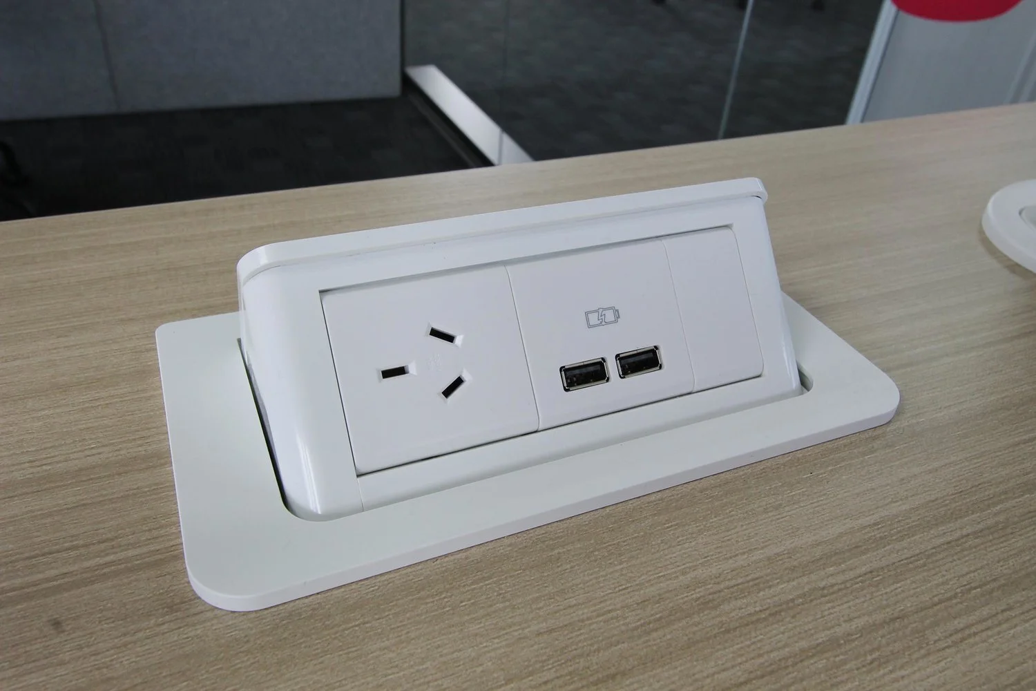Built-in desk power outlets | SmartSpace Workplace Solutions