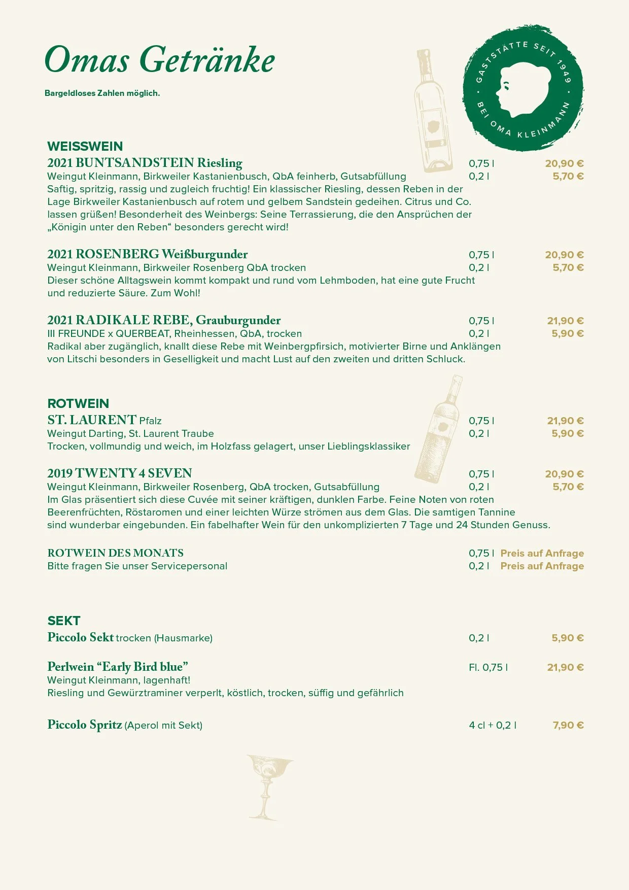 Speisen — Bei Oma Kleinmann