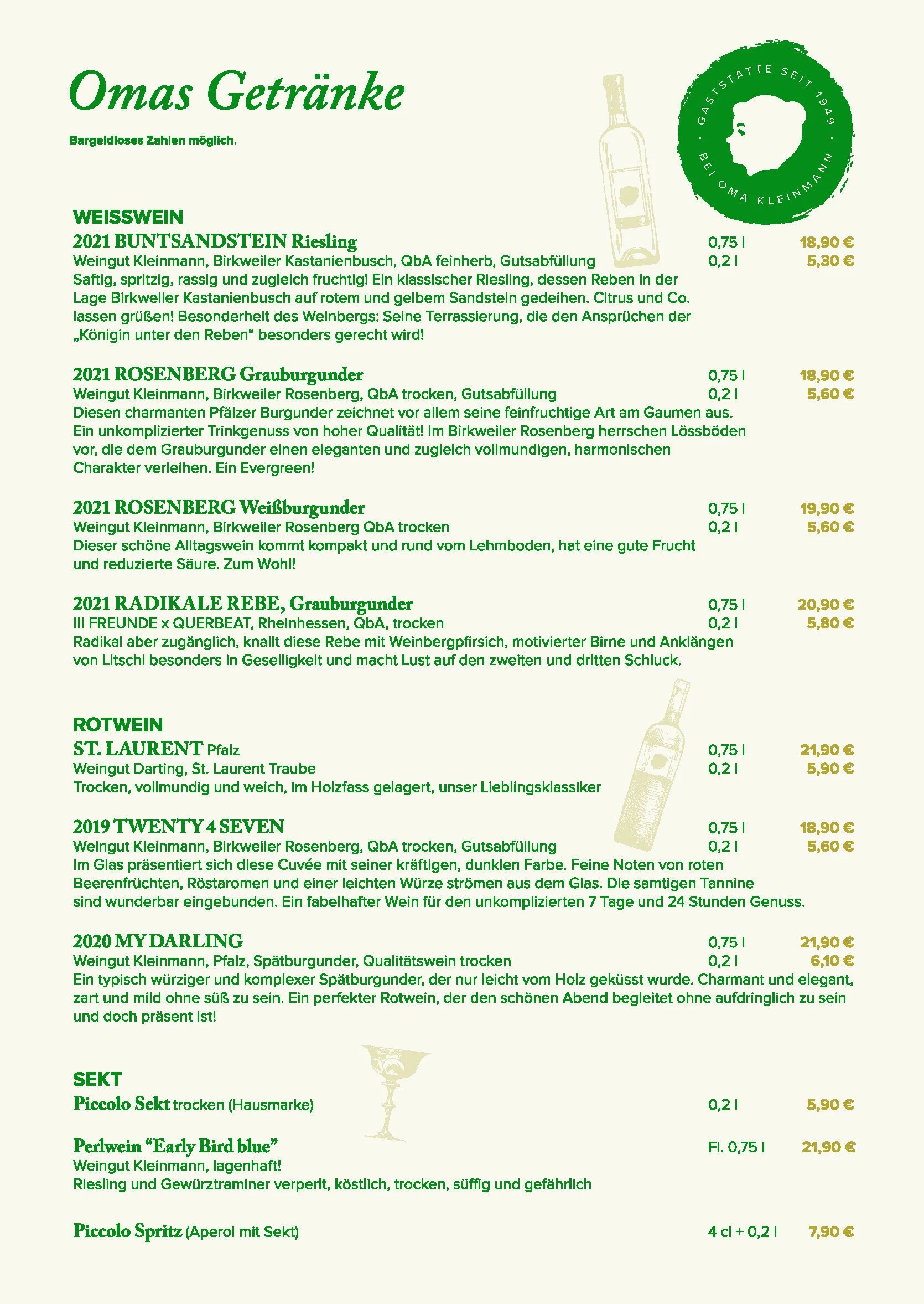 Speisen — Bei Oma Kleinmann