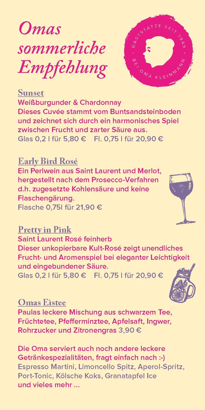 Speisen — Bei Oma Kleinmann