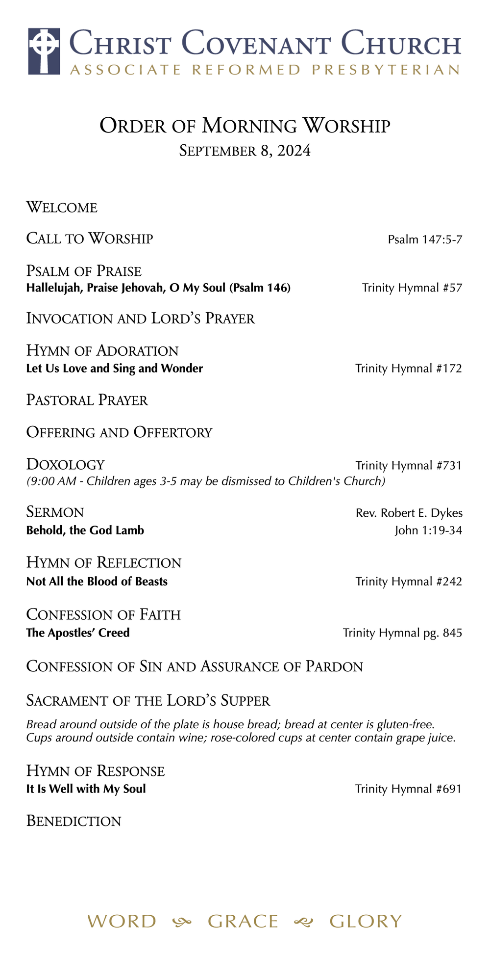 THE LORD'S DAY — Christ Covenant Church