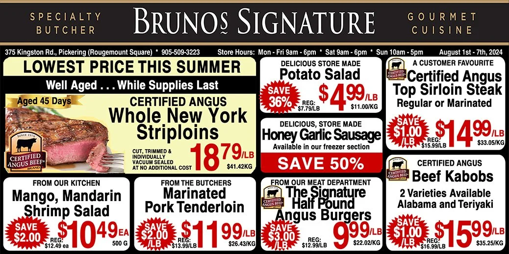 Weekly Specials — Brunos Signature