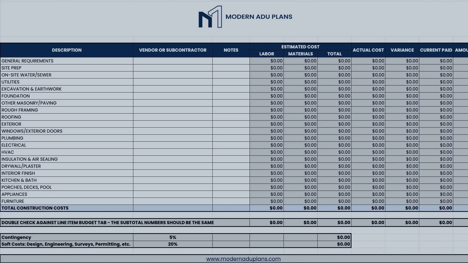 Maximizing Your ADU Budget: Download Our Free ADU Budget Worksheet ...