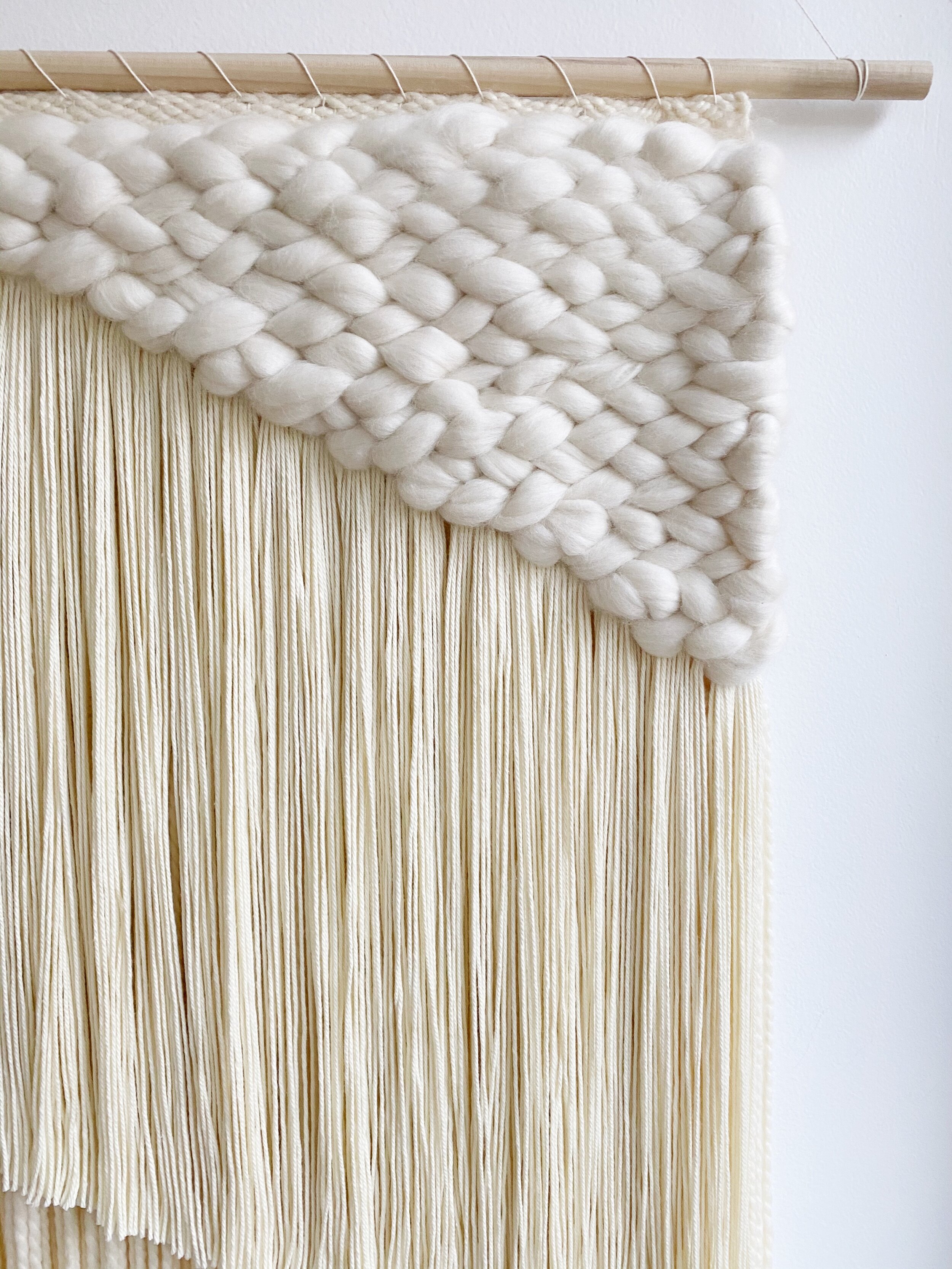 Ivory Asymmetrical Weaving — sunwoven