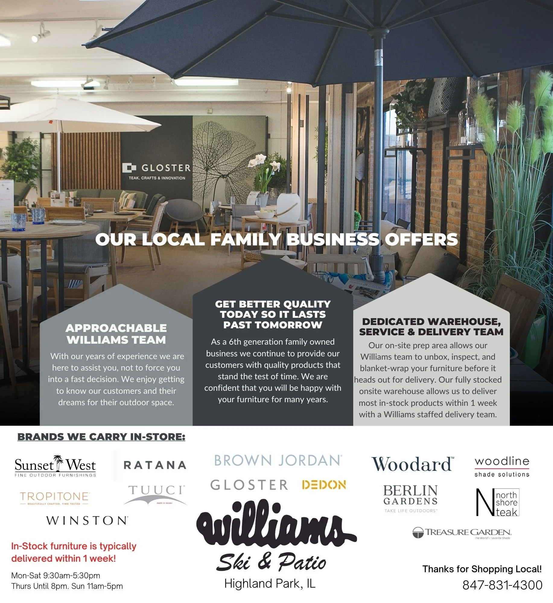 Williams Ski & Patio Flyer | Outdoor Patio Furniture Deals | Highland ...