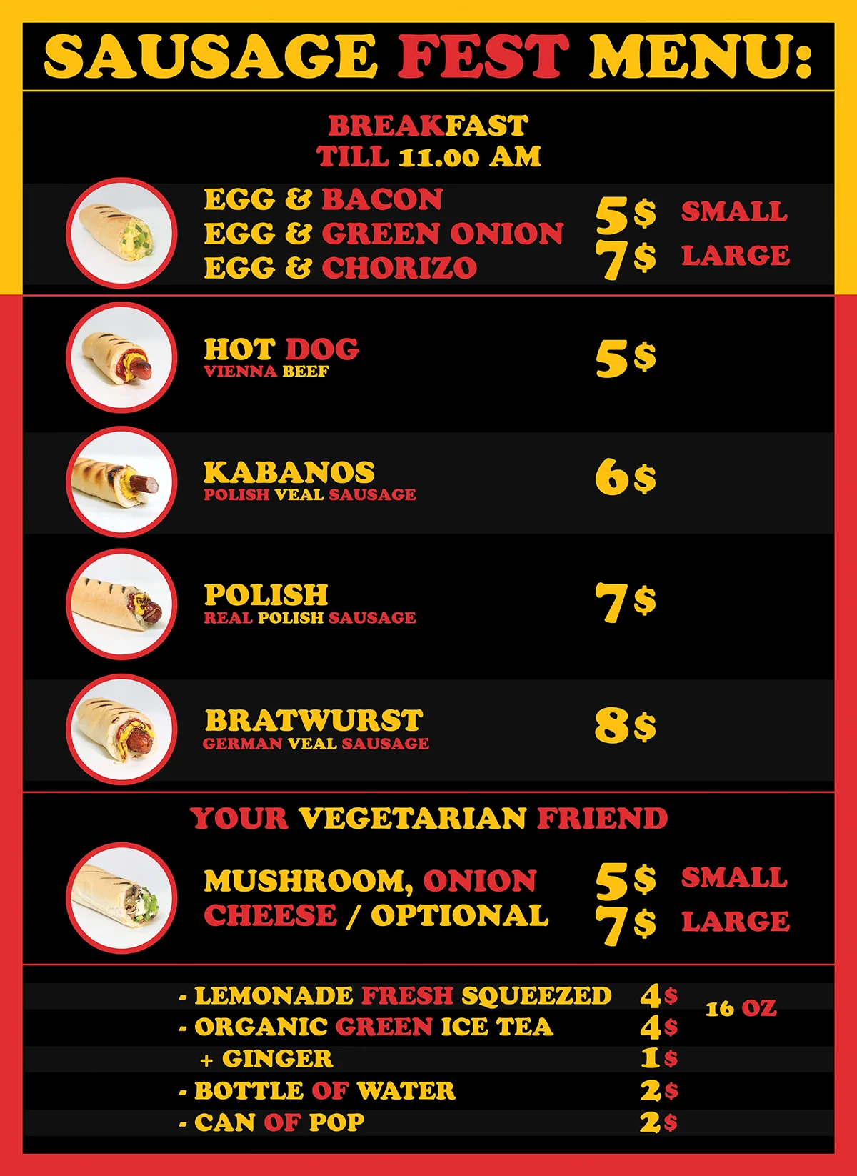 Menu — Sausage Fest Truck