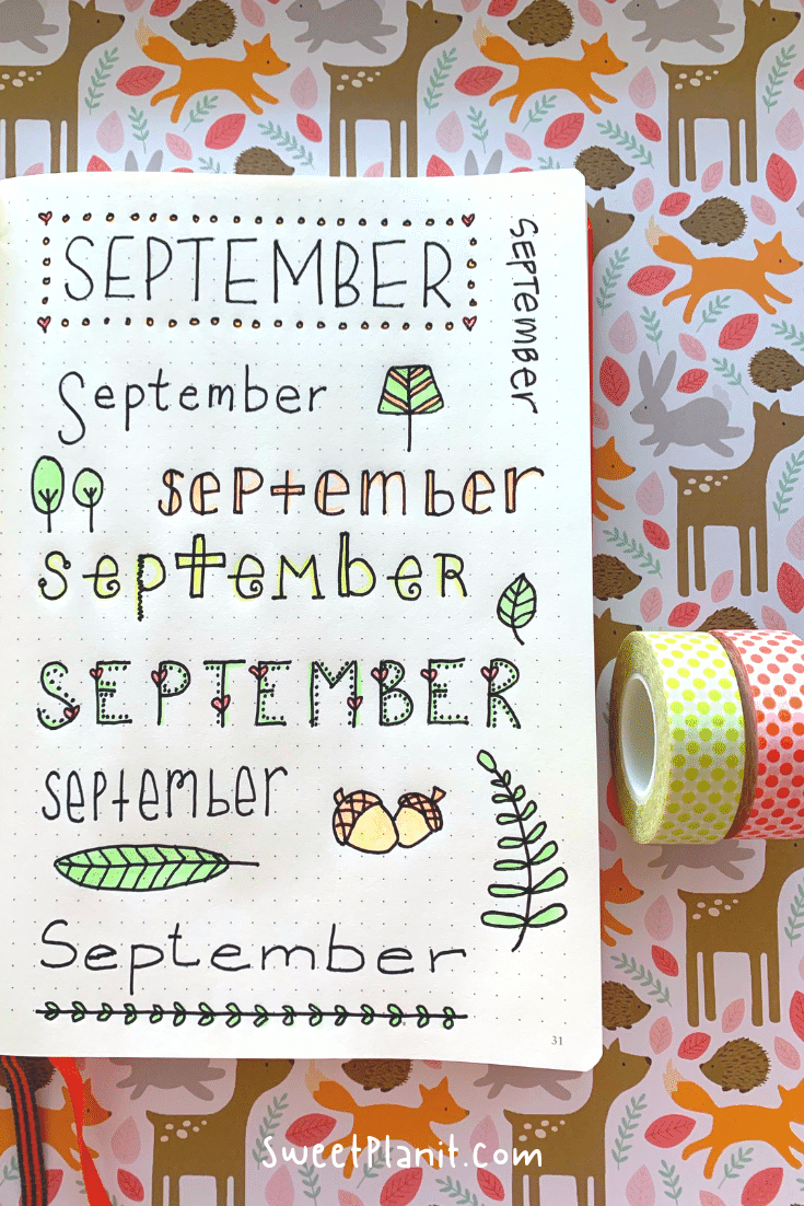 September Bullet Journal Spread Ideas — Sweet PlanIt