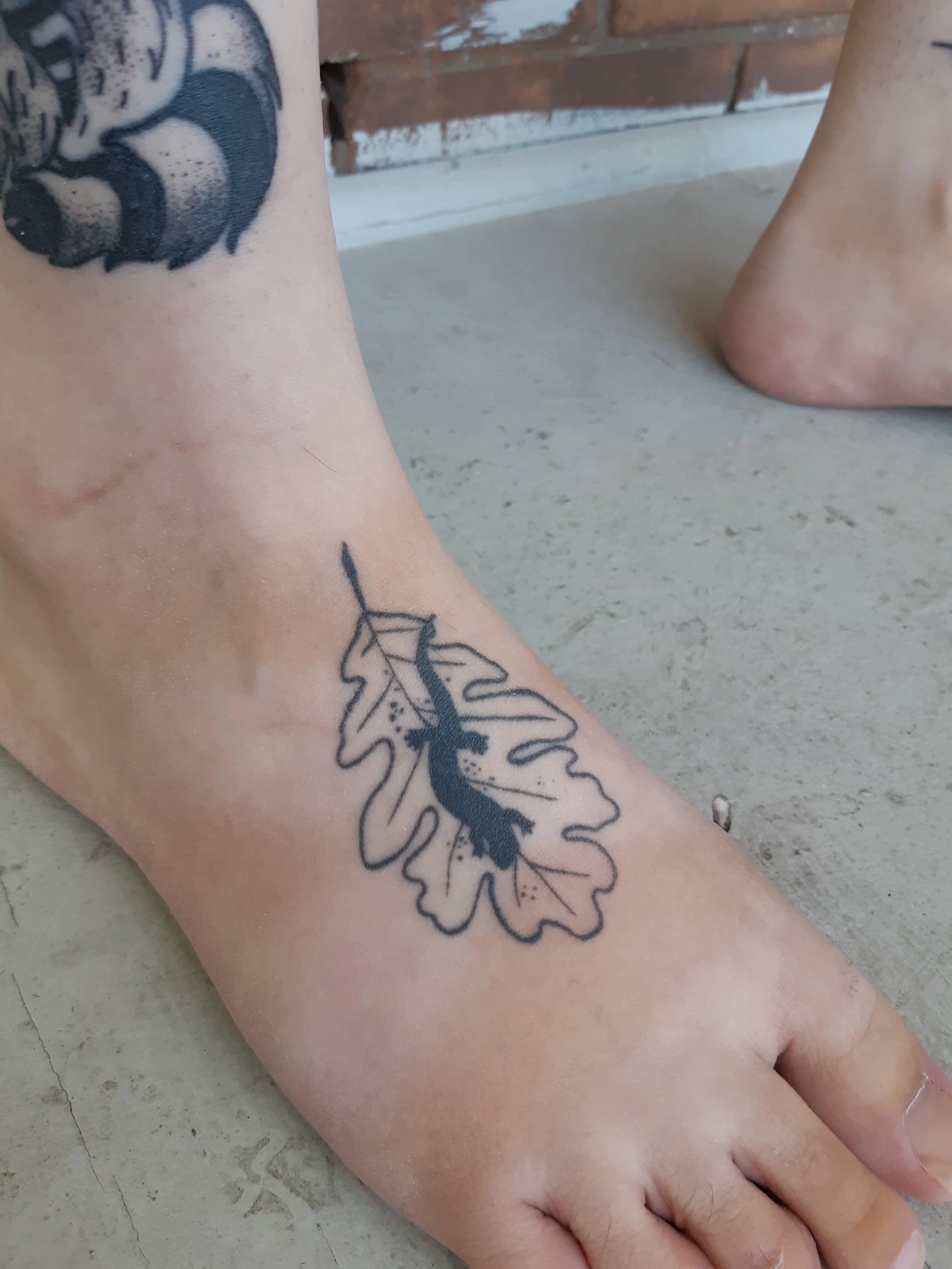 Acorn Foot Tattoo