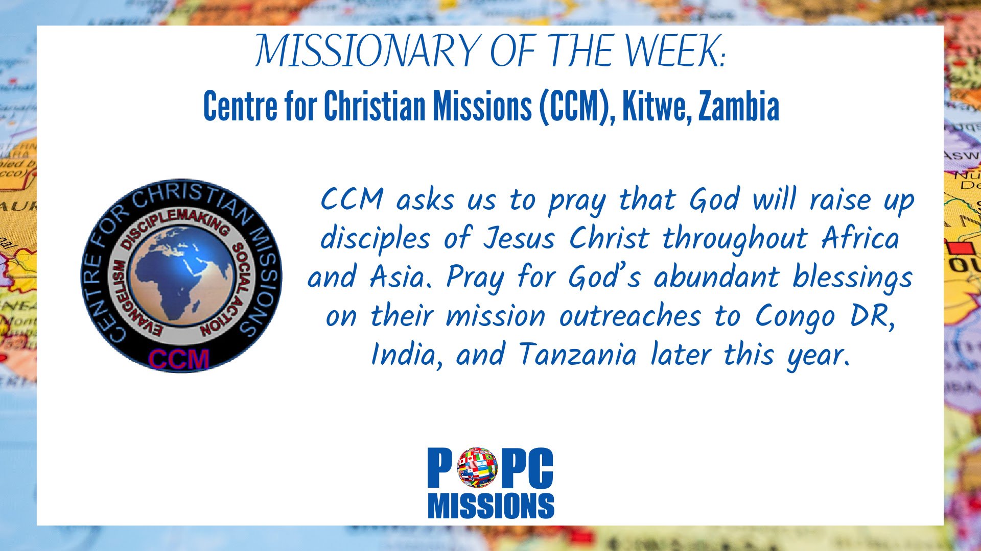 Missionary of the Week: Centre for Christian Missions (CCM), Kitwe ...