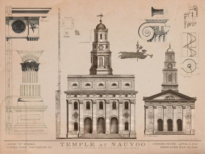 1846 Nauvoo Temple Blueprints - Latter-day Saint Art Collection