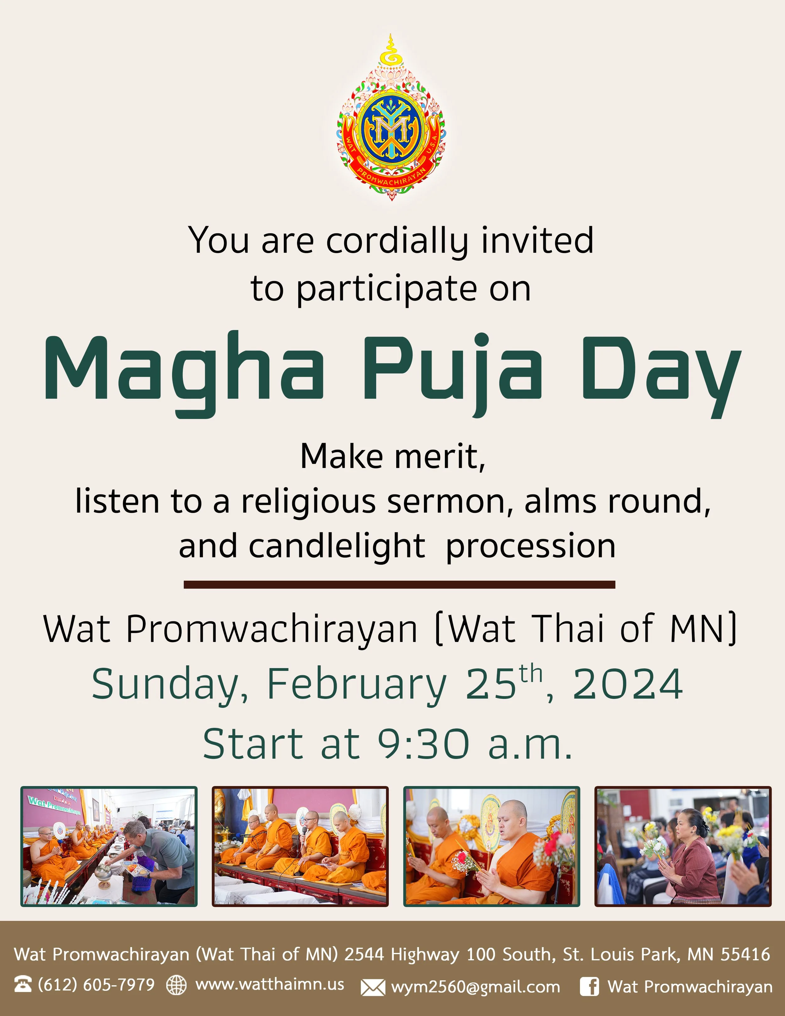 Magha Puja Day — Wat Promwachirayan (Wat Thai of Minnesota)