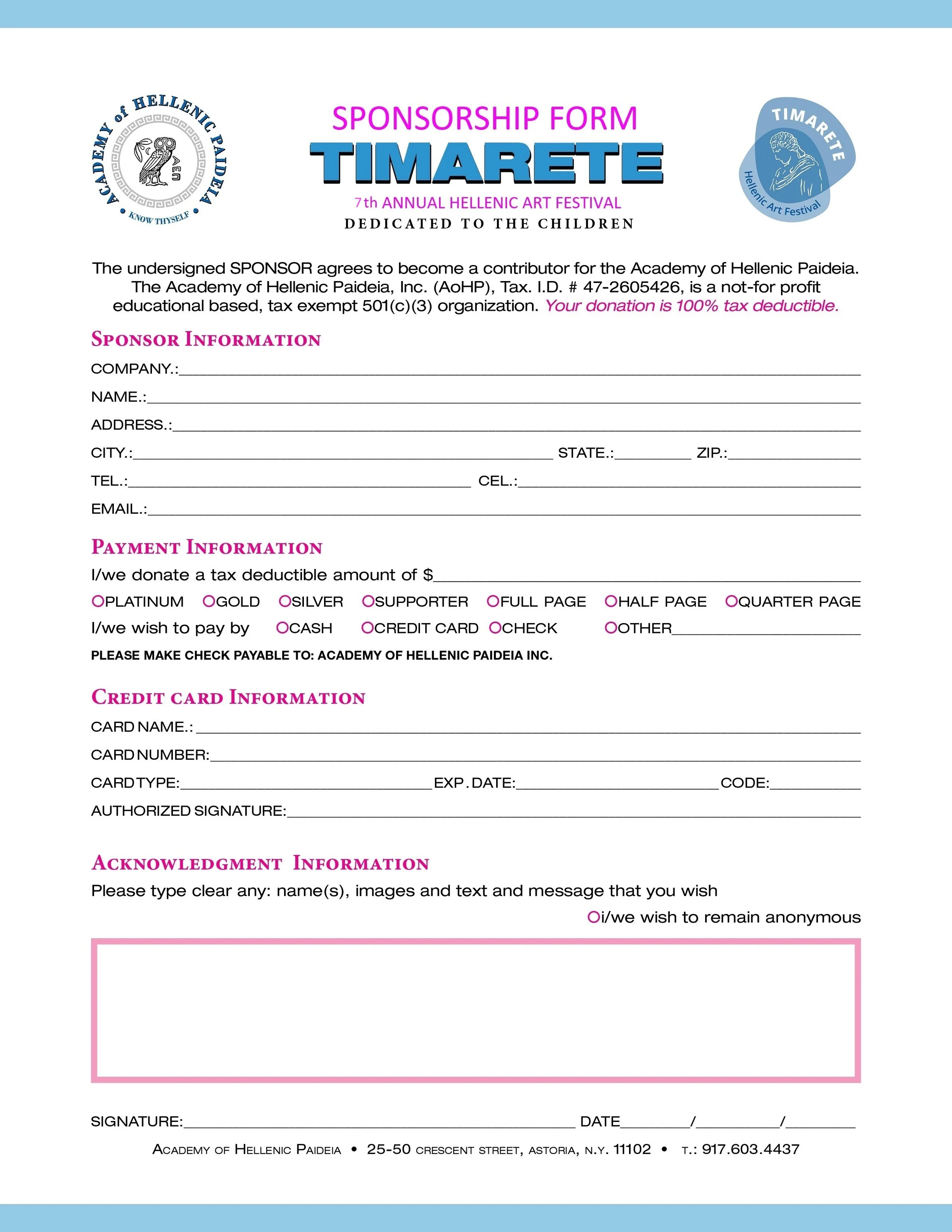 TIMARETE FESTIVAL — Academy of Hellenic Paideia