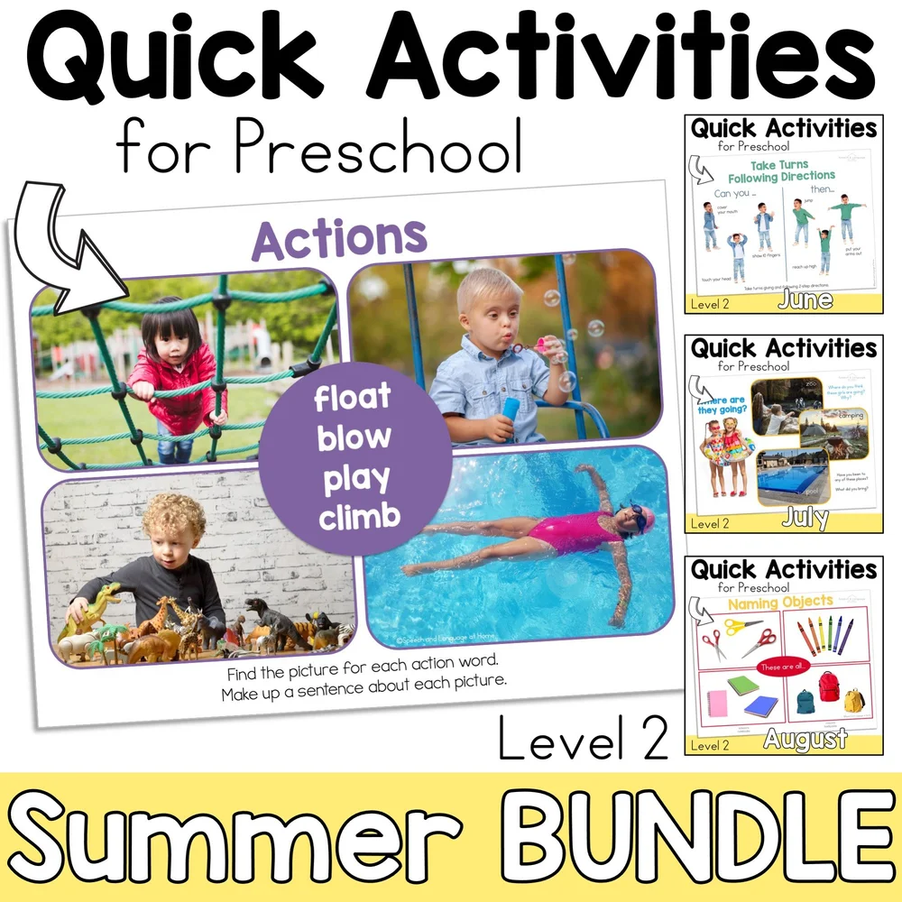 August Preschool Speech Activities You Can Do At Home — SLP